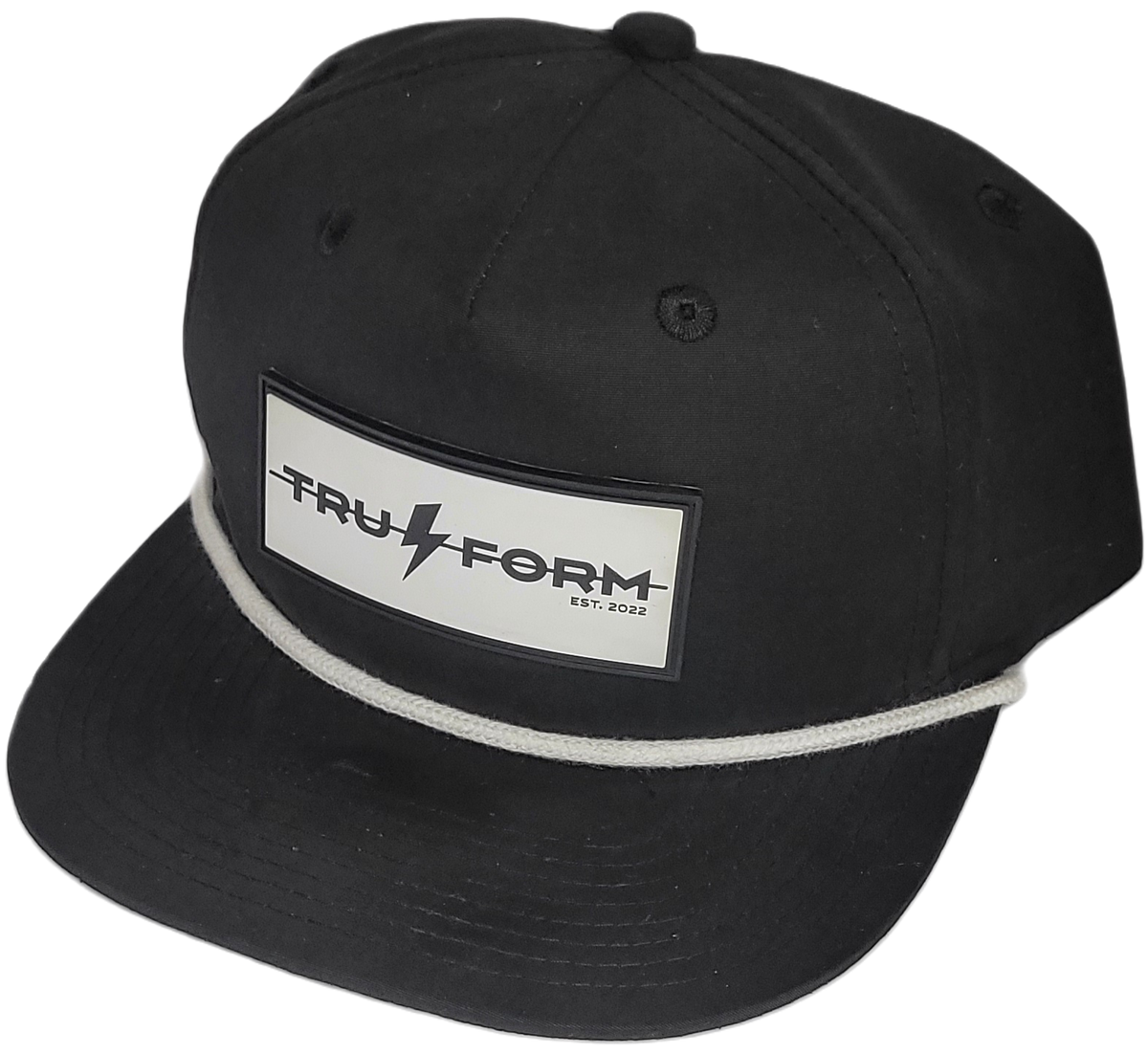 TRU-Form Flat Bill Rope Hat Snapback (BLACK/WHITE) – TruSource Distribution